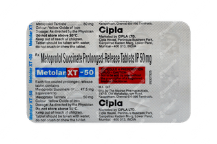 Metolar Xt 50mg Tablet Er 15 - Uses, Side Effects, Dosage, Price | Truemeds