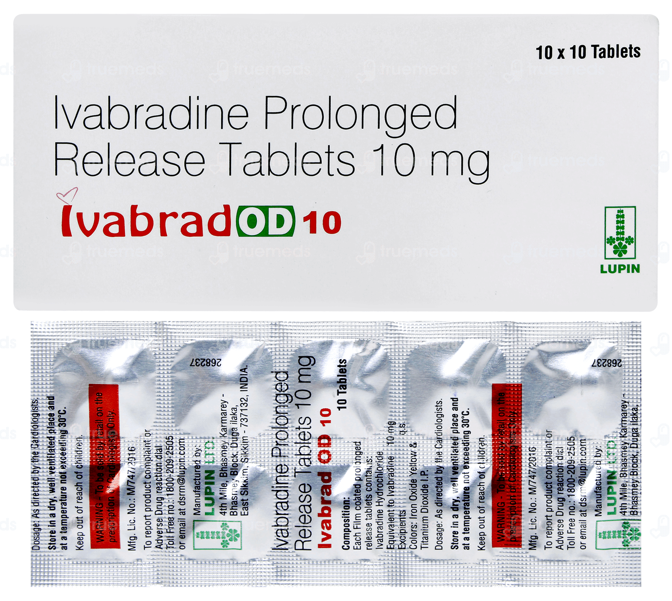 Ivabrad Od 10 Mg Tablet Pr 10 - Uses, Side Effects, Dosage, Price ...