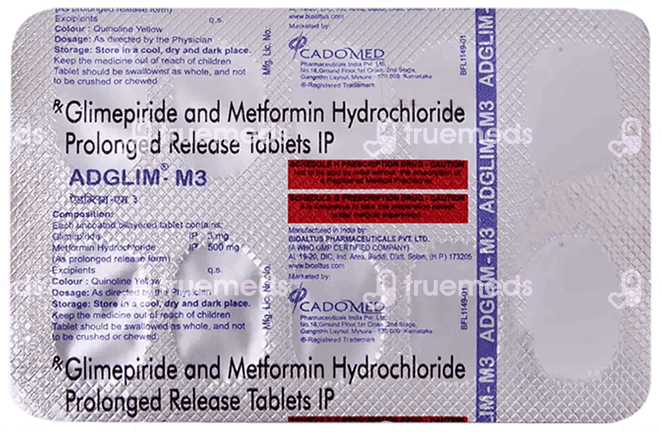 Adglim M3 Tablet: Uses, Side Effects, Price & Substitutes