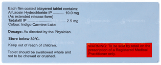 Alfusin T 25 Mg Tablet 10 - Uses, Side Effects, Dosage, Price | Truemeds
