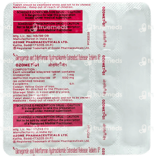 Ozomet G 1/500 Mg Tablet Er 15: Uses, Side Effects, Price & Substitutes