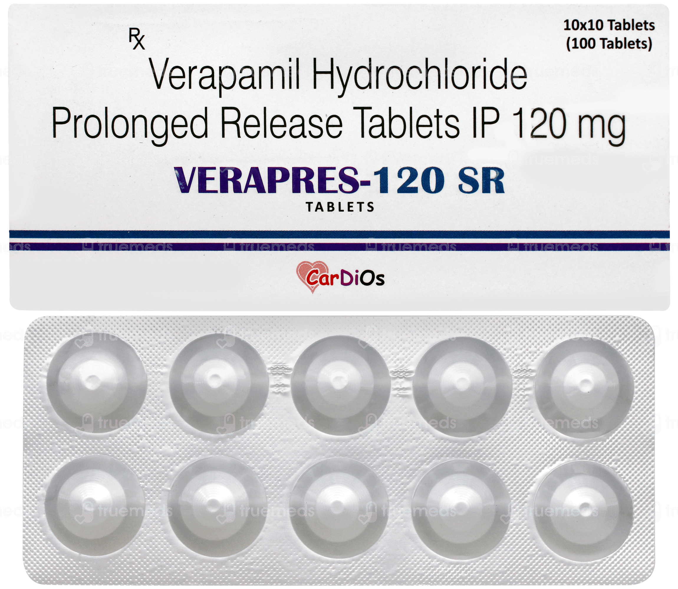 Verapres 120 Sr Tablet 10 - Uses, Side Effects, Dosage, Price | Truemeds
