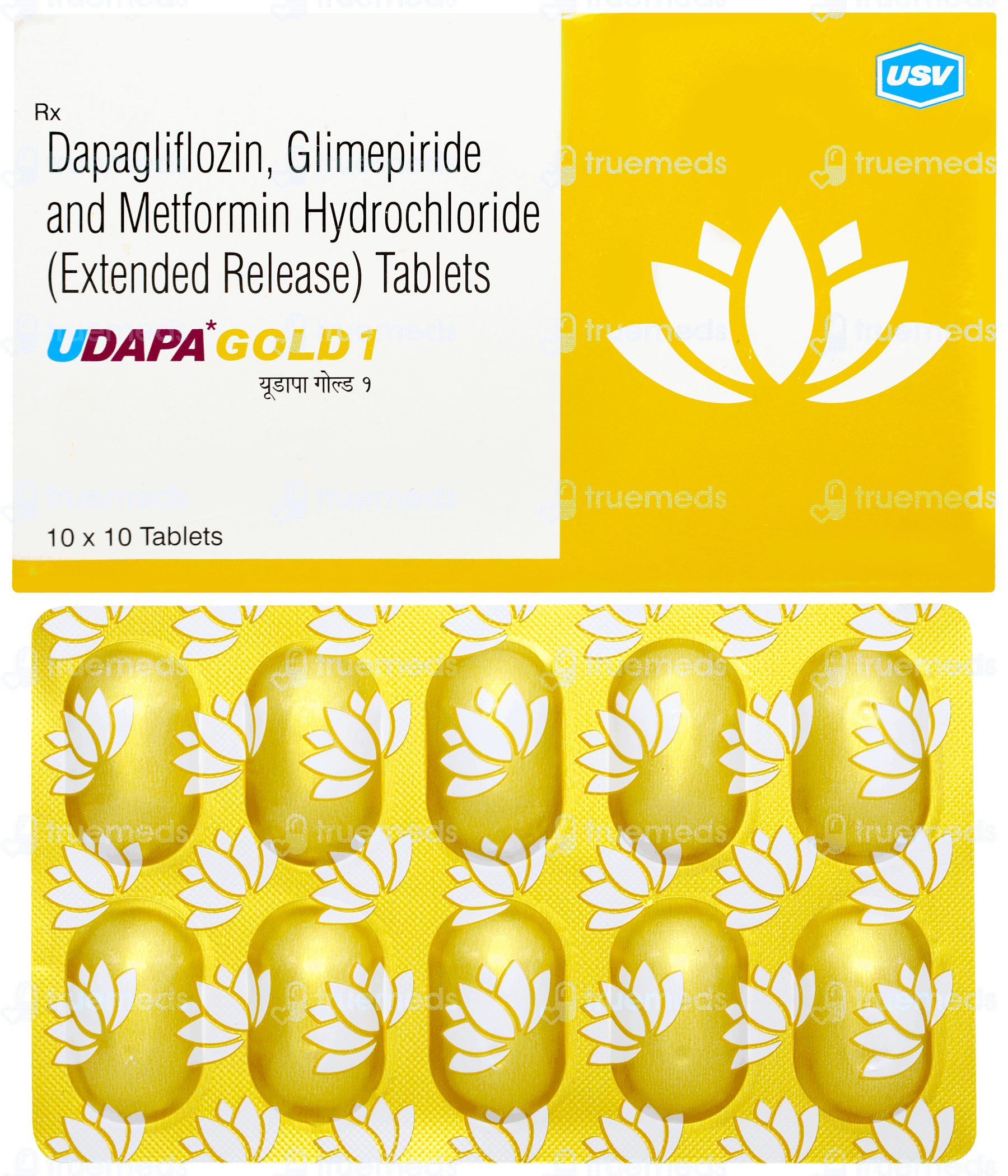 Udapa Gold 1 Tablet 10 - Uses, Side Effects, Dosage, Price | Truemeds