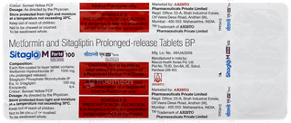 Sitaglo M Forte 100 Tablet 15 - Uses, Side Effects, Dosage, Price ...