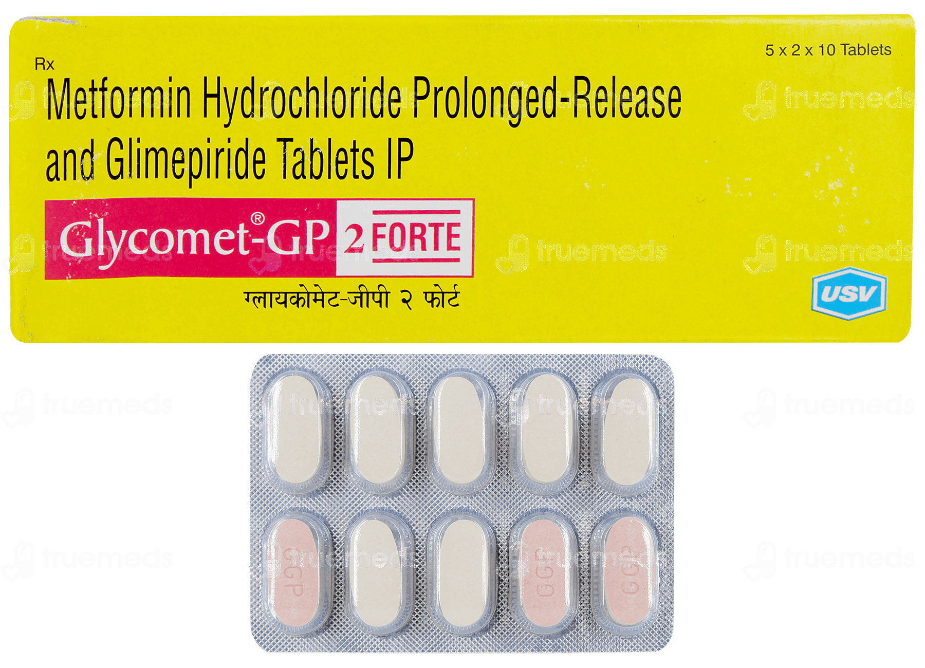 Glycomet Gp 2 Forte Tablet Pr 10 - Uses, Side Effects, Dosage, Price | Truemeds