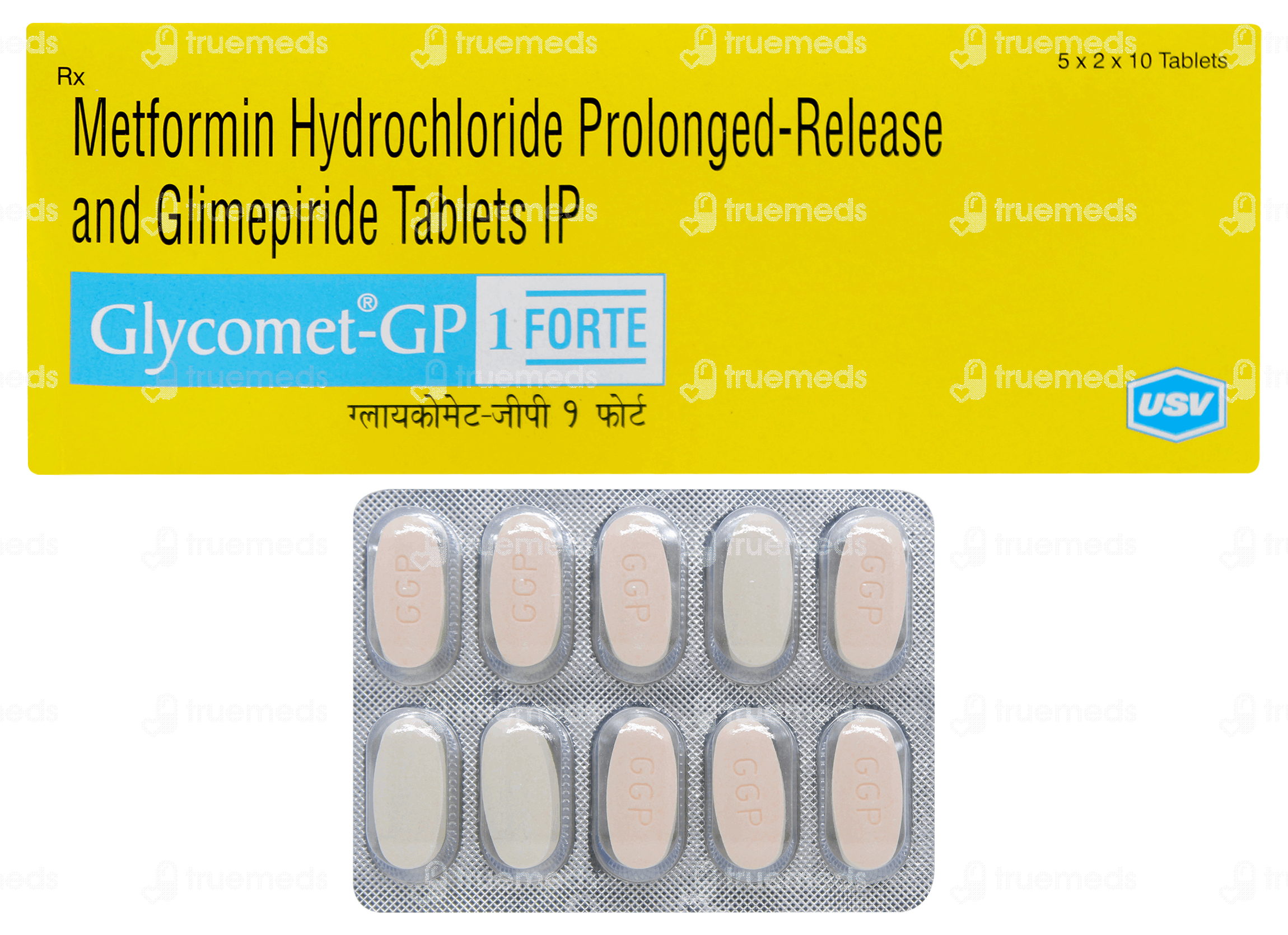 Glycomet Gp 1 Forte Tablet Pr 10 - Uses, Side Effects, Dosage, Price | Truemeds