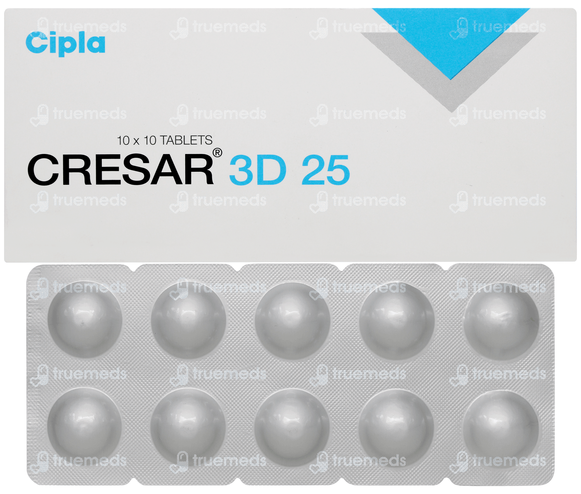 Cresar 3d 25 Tablet 10 - Uses, Side Effects, Dosage, Price | Truemeds
