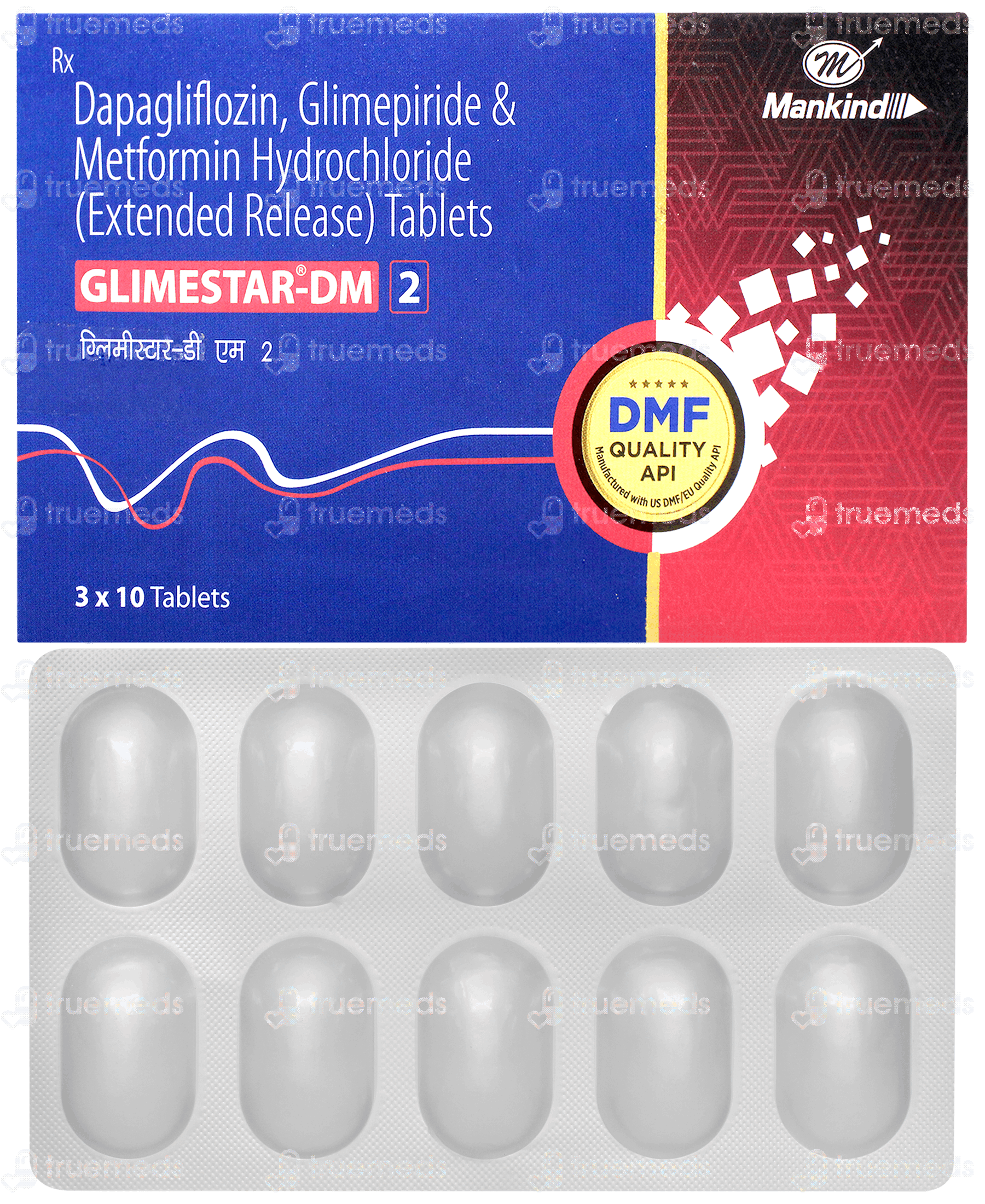 Glimestar Dm 2 Tablet 10 - Uses, Side Effects, Dosage, Price | Truemeds
