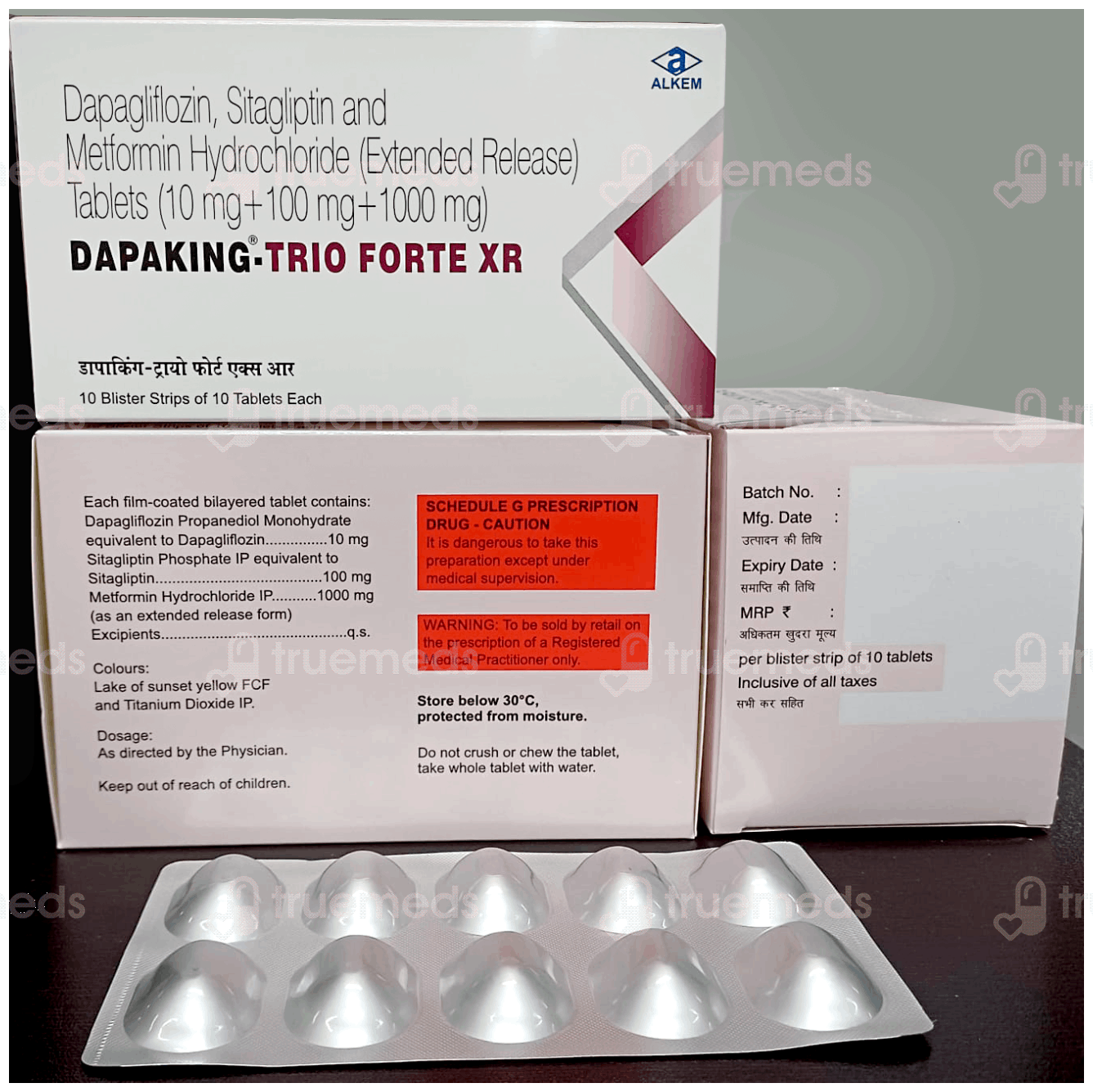 Dapaking Trio Forte Xr Tablet 10 - Uses, Side Effects, Dosage, Price ...