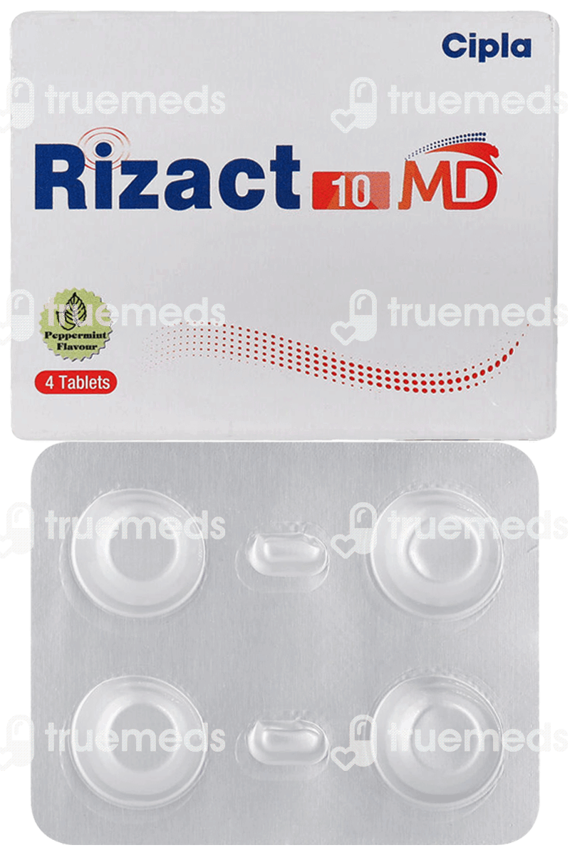 Rizact 10 Mg Tablet Md 4 - Uses, Side Effects, Dosage, Price | Truemeds