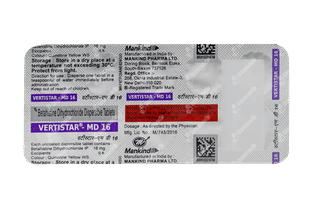 Vertistar Md 16 Tablet: Uses, Side Effects, Price & Substitutes