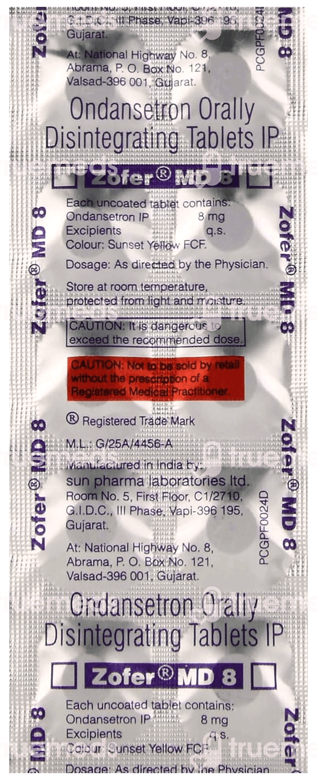 Zofer Md 8 Mg Tablet Md 10 - Uses, Side Effects, Dosage, Price | Truemeds