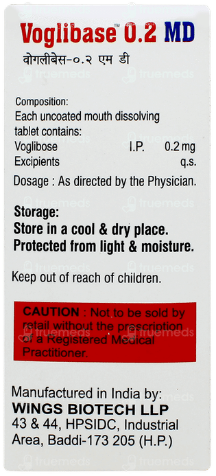 Voglibase 02 Md Tablet 10 - Uses, Side Effects, Dosage, Price | Truemeds