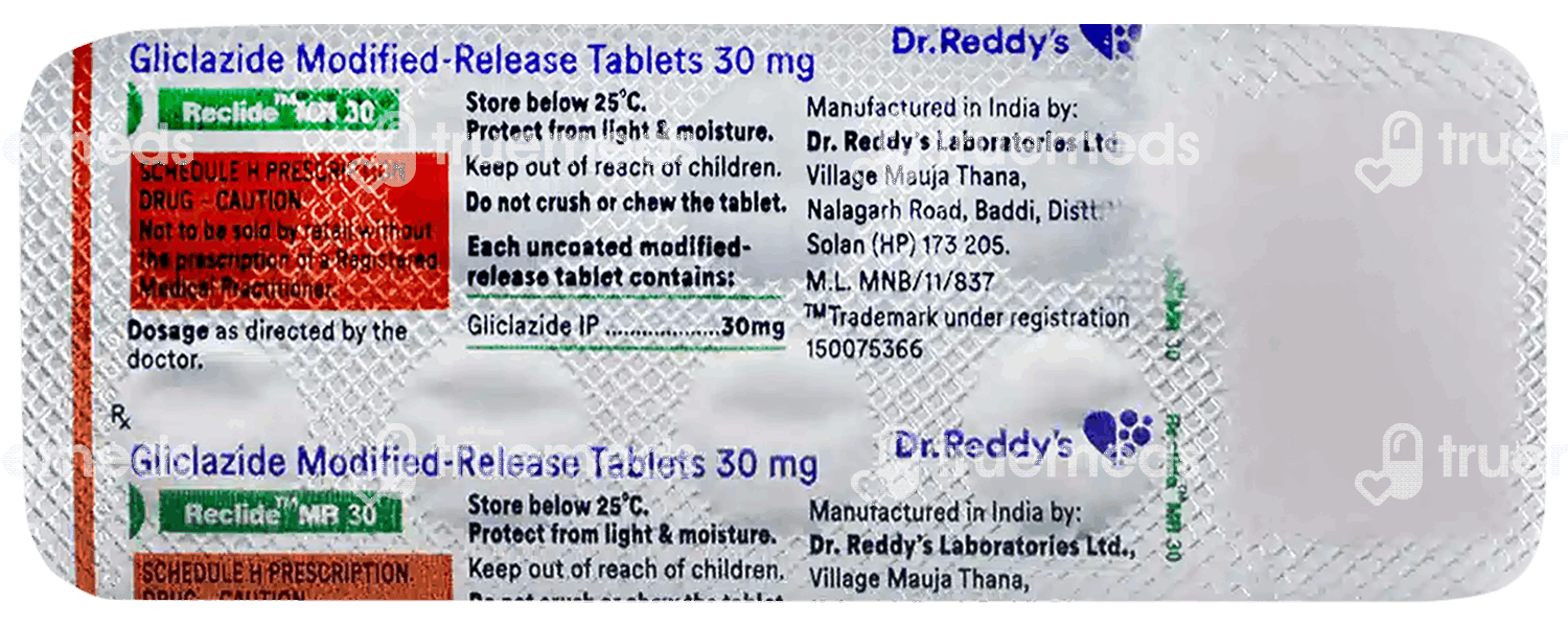 Reclide 30 MG | Order Reclide 30 MG Tablet Mr Online at Truemeds