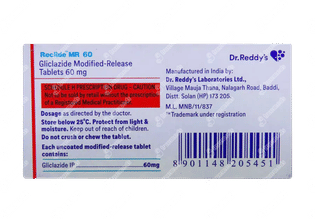 Reclide Mr 60 Mg Tablet Mr 10 - Uses, Side Effects, Dosage, Price ...