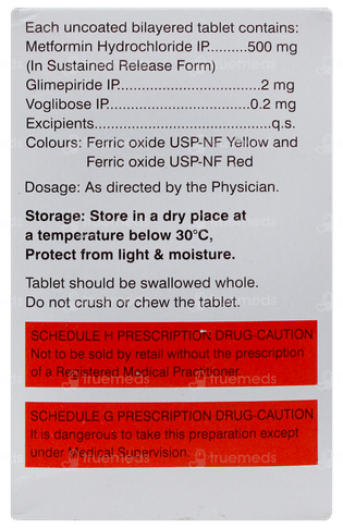 Glycomet Trio 2 Mg Tablet 10 - Uses, Side Effects, Dosage, Price | Truemeds