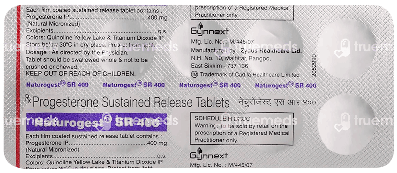 Naturogest 400 Mg Tablet Sr 10 - Uses, Side Effects, Dosage, Price ...
