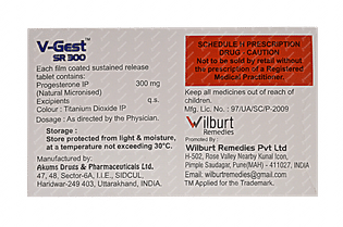 V Gest 300 Mg Tablet Sr 10 - Uses, Side Effects, Dosage, Price | Truemeds