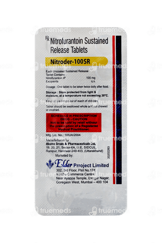Nitroder 100 Mg Tablet Sr 14 - Uses, Side Effects, Dosage, Price | Truemeds
