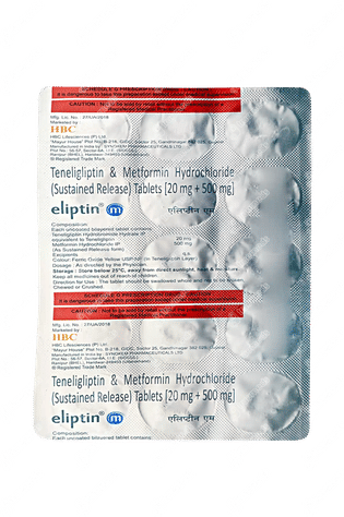 Eliptin M 20500 Mg Tablet Sr 15 - Uses, Side Effects, Dosage, Price ...