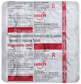 Triglimilife 2 Mg Tablet Sr 15 - Uses, Side Effects, Dosage, Price ...