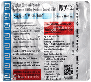 Siaglide M 50/1000 Tablet 15: Uses, Side Effects, Price & Substitutes