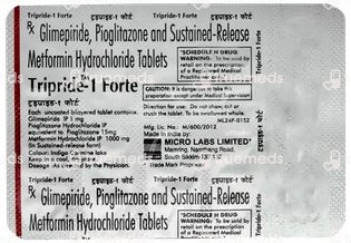 Tripride 1 Forte Tablet Sr 10 - Uses, Side Effects, Dosage, Price ...