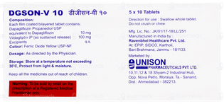 Dgson V 10 Tablet 10 - Uses, Side Effects, Dosage, Price | Truemeds