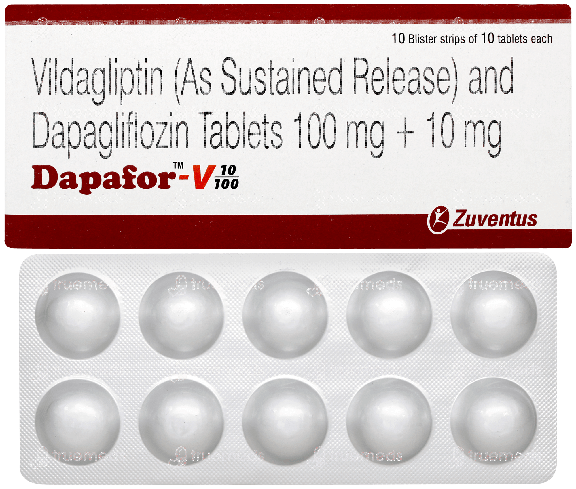 Dapafor V 10100 Mg Tablet 10 - Uses, Side Effects, Dosage, Price | Truemeds