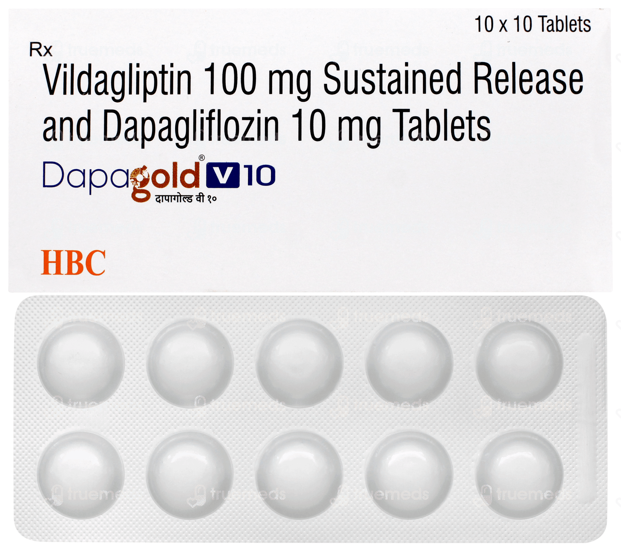 Dapagold V 10 Tablet 10 - Uses, Side Effects, Dosage, Price | Truemeds