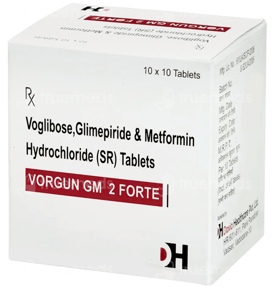 Vorgun Gm 2 Forte Tablet 10 - Uses, Side Effects, Dosage, Price | Truemeds