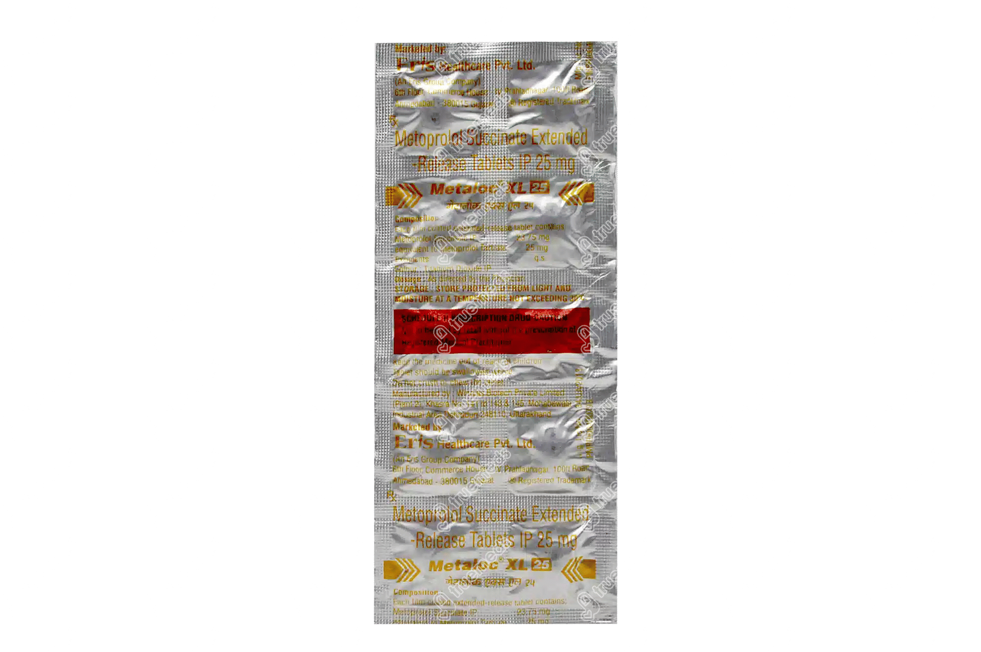 Metocard Xl 25 MG Tablet 10 - Uses, Side Effects, Dosage, Price | Truemeds