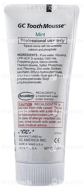 Gc Tooth Mousse Mint Toothpaste 40 Gm - Uses, Side Effects, Dosage ...