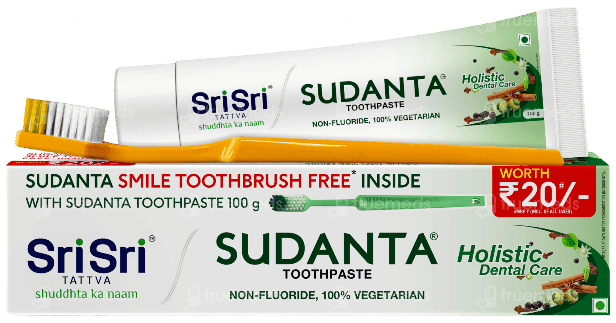 Sri Sri Tattva Sudanta Toothpaste 100gm With Bamboo Toothbrush Free ...