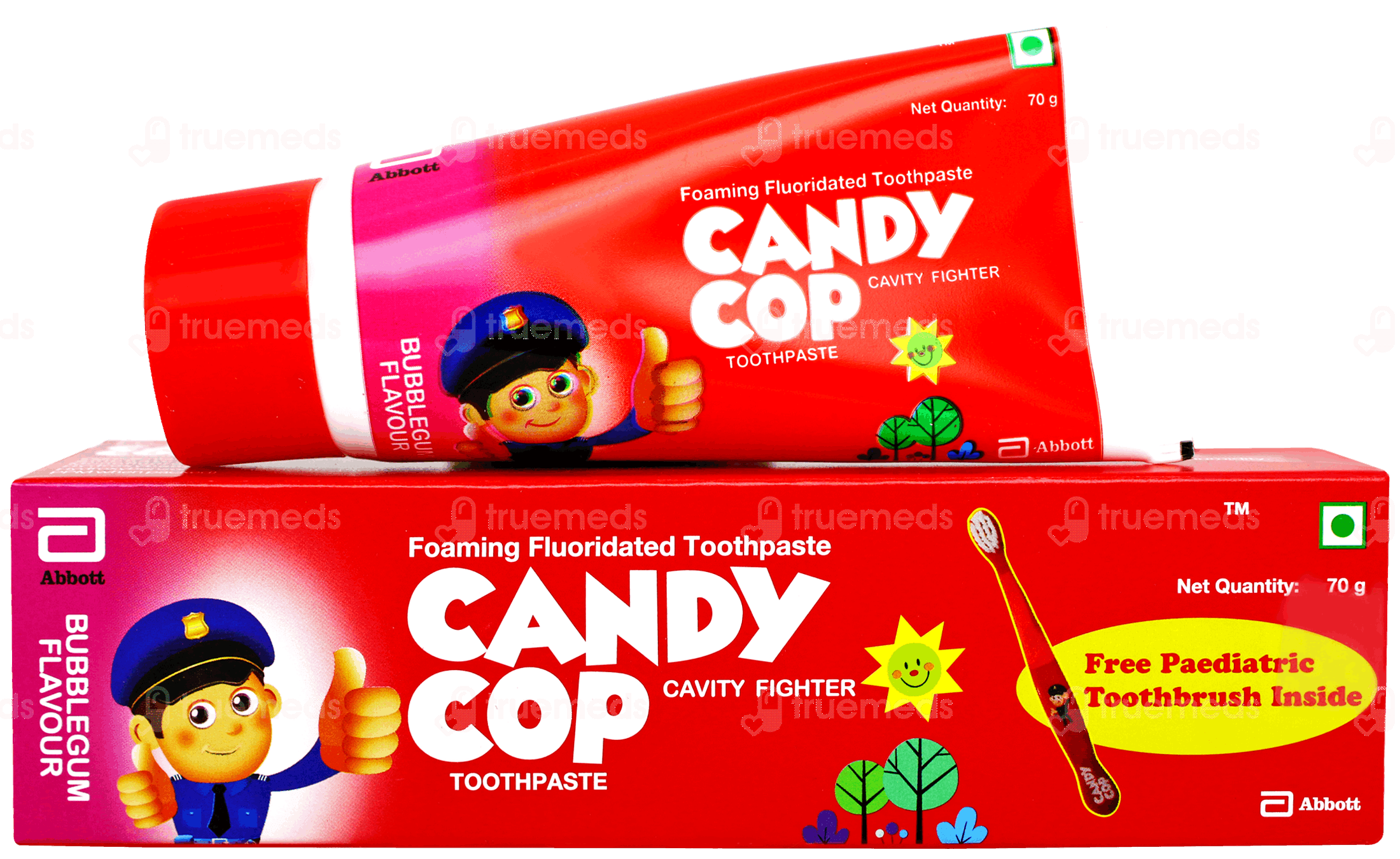 Candy Cop Foaming Fluoridated Bubblegum Flavour Toothpaste 70gm With ...