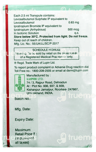 Salbair I Neb 063 Mg Transpules 25 Ml Pack Of 5 - Uses, Side Effects ...