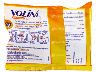 Volini Active 4g Tube 4 Gm - Uses, Side Effects, Dosage, Price | Truemeds